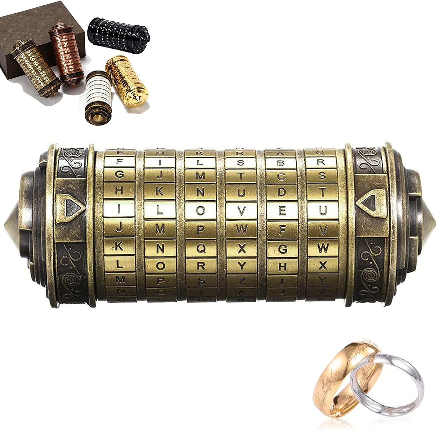 Da Vinci Code Mini Cryptex Gift Men Women Cryptex Letter Password Lock ...