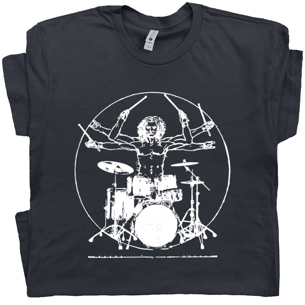 Da Vinci Drums T Shirt Cool Drum Shirts for Men Women Vintage Drummer ...