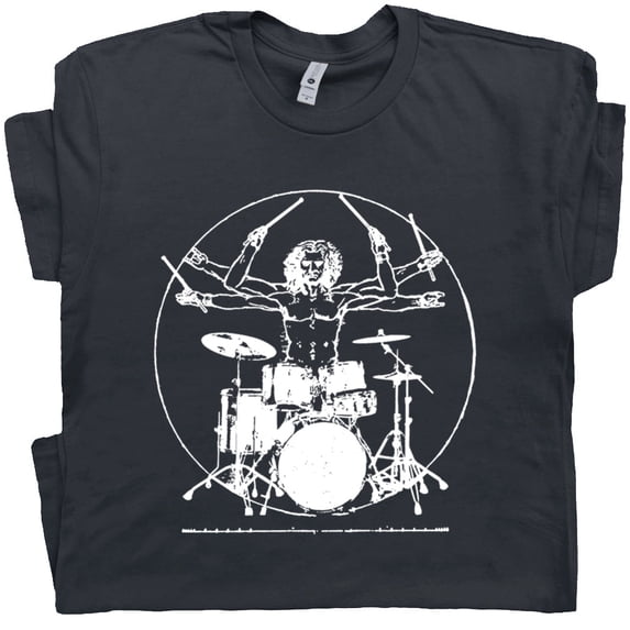 Da Vinci Drums T Shirt Cool Drum Shirts for Men Women Vintage Drummer ...