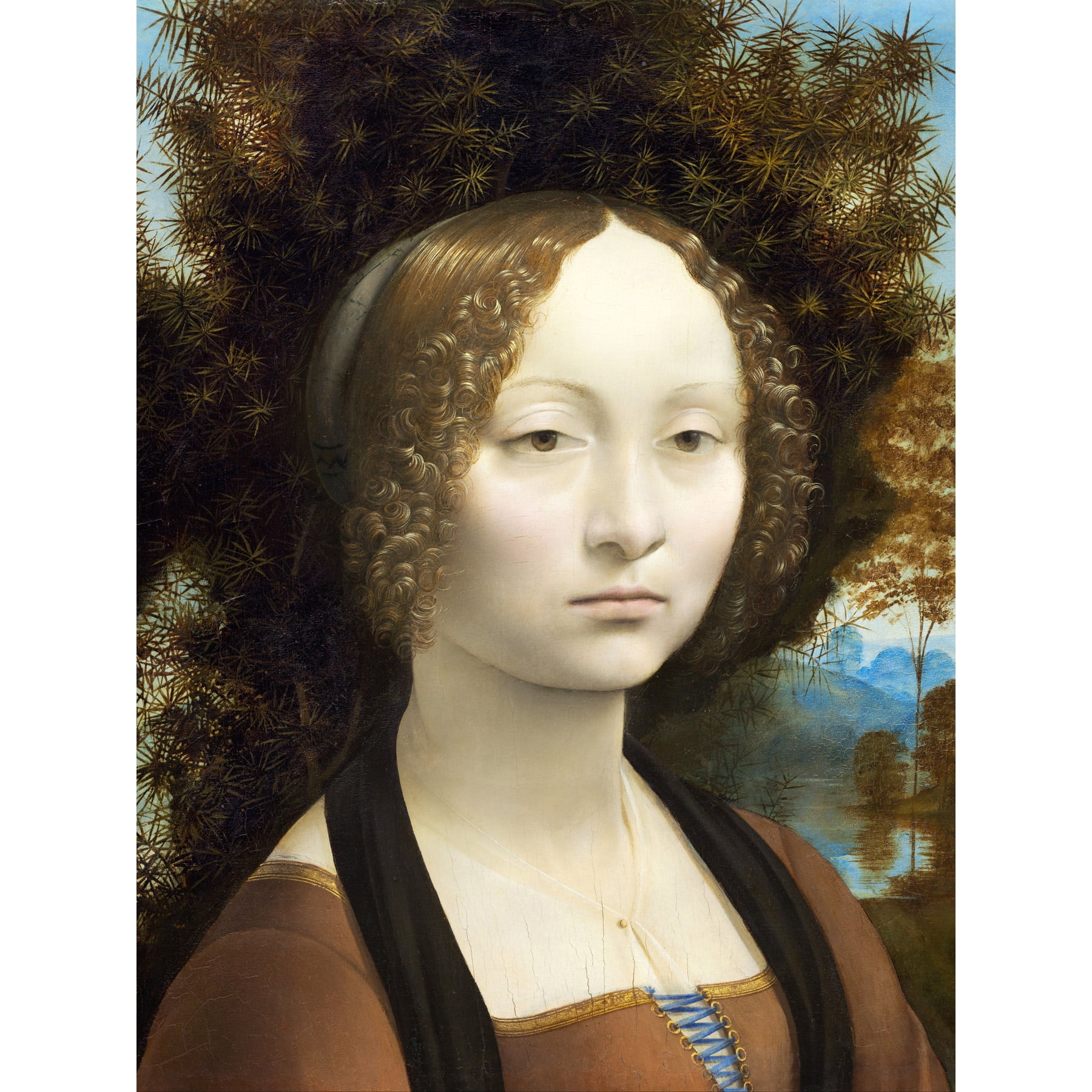 Da Vinci Ginevra De Benci Portrait Painting Extra Large Art Print Wall ...