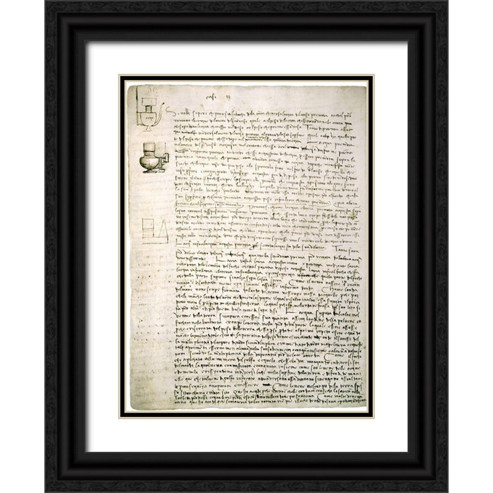 Da Vinci, Leonardo 11x14 Black Ornate Wood Framed with Double Matting ...