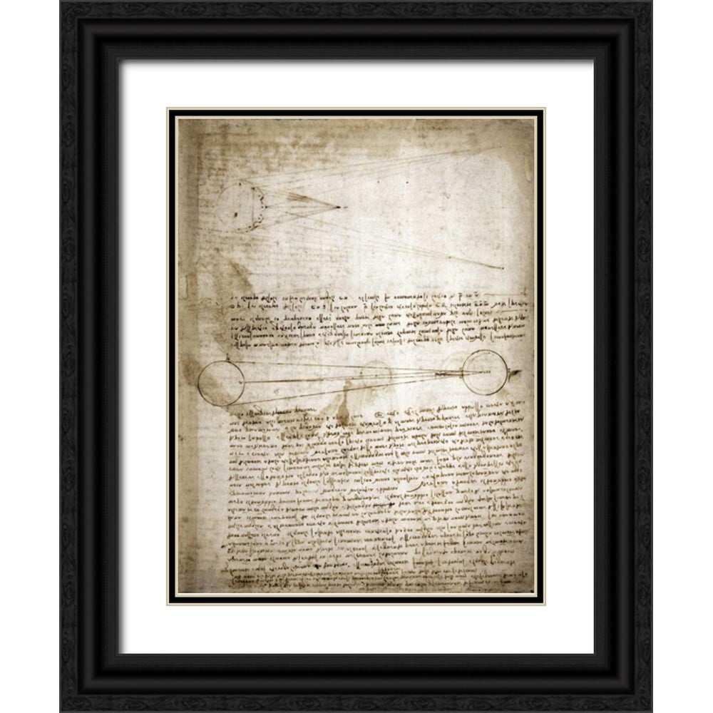 Da Vinci, Leonardo 12x14 Black Ornate Wood Framed with Double Matting ...