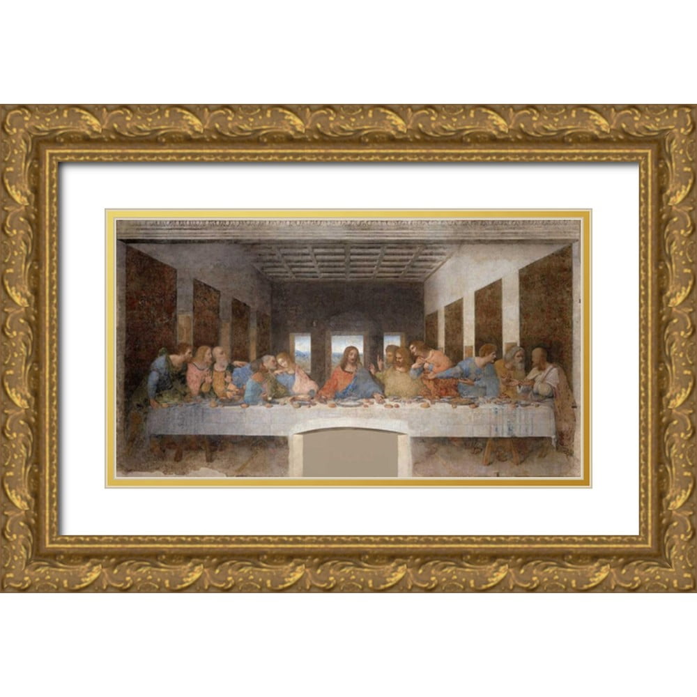 Da Vinci, Leonardo 18x12 Gold Ornate Wood Framed with Double Matting ...