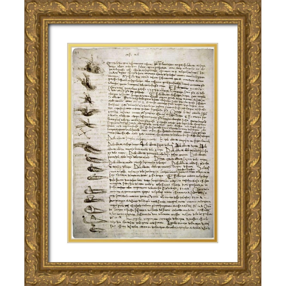 Da Vinci, Leonardo 19x24 Gold Ornate Wood Framed with Double Matting ...