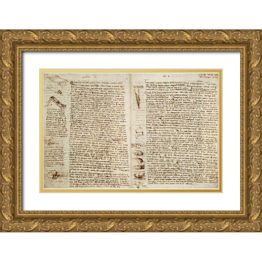 Da Vinci, Leonardo 24x17 Gold Ornate Wood Framed with Double Matting ...