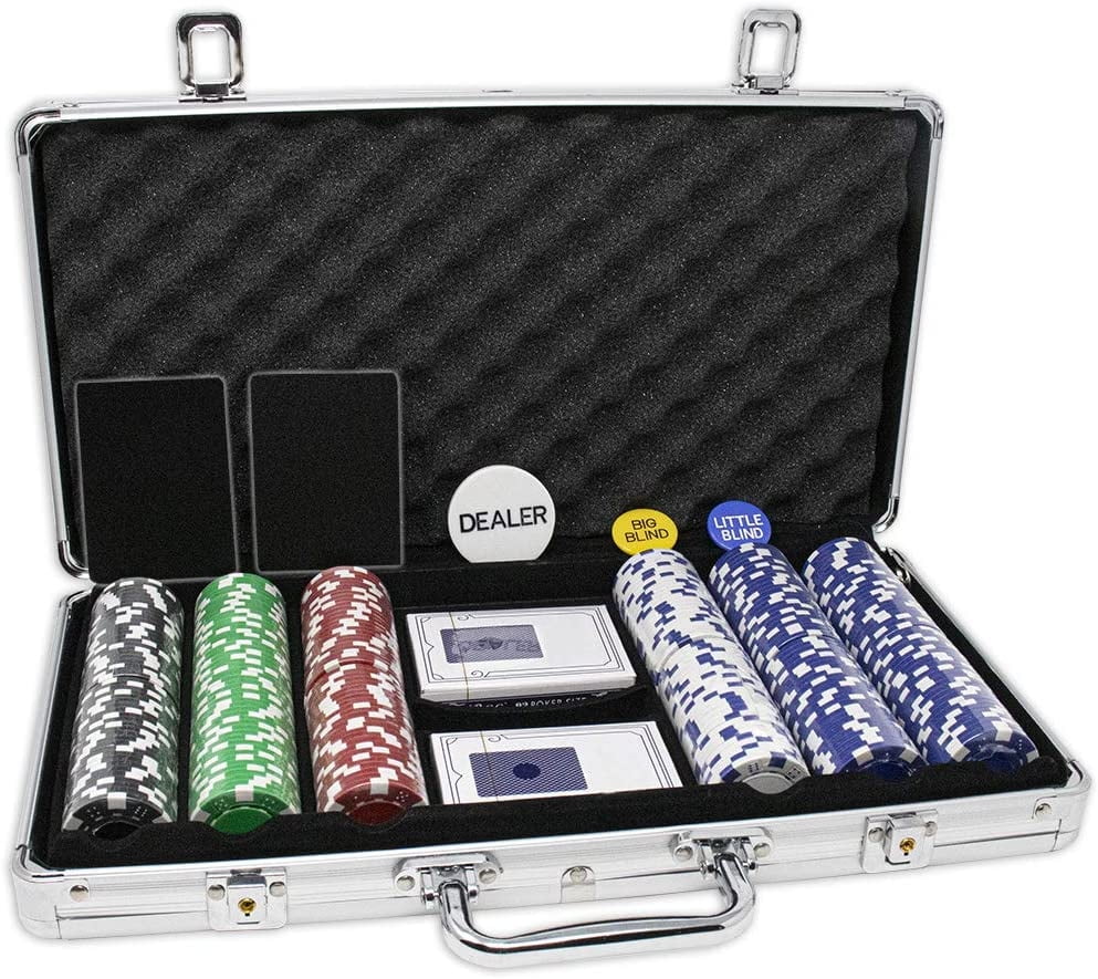 DA VINCI Premium 300 11.5 gram Striped Poker Chip Set w/3 Dealer ...