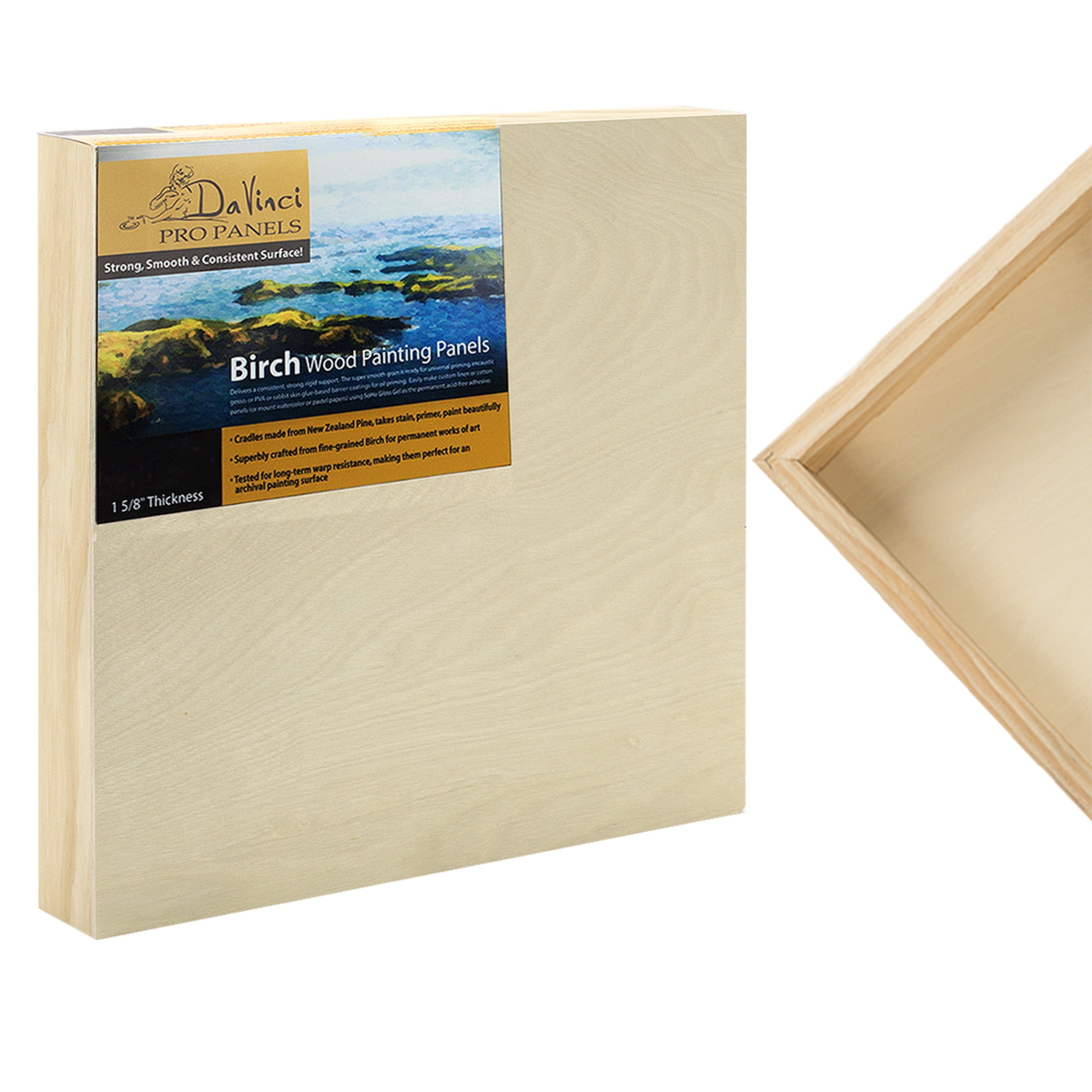 Da Vinci Pro Birch Wood Panel 1-5/8 Deep – 8x8" Single Panel - Fine ...