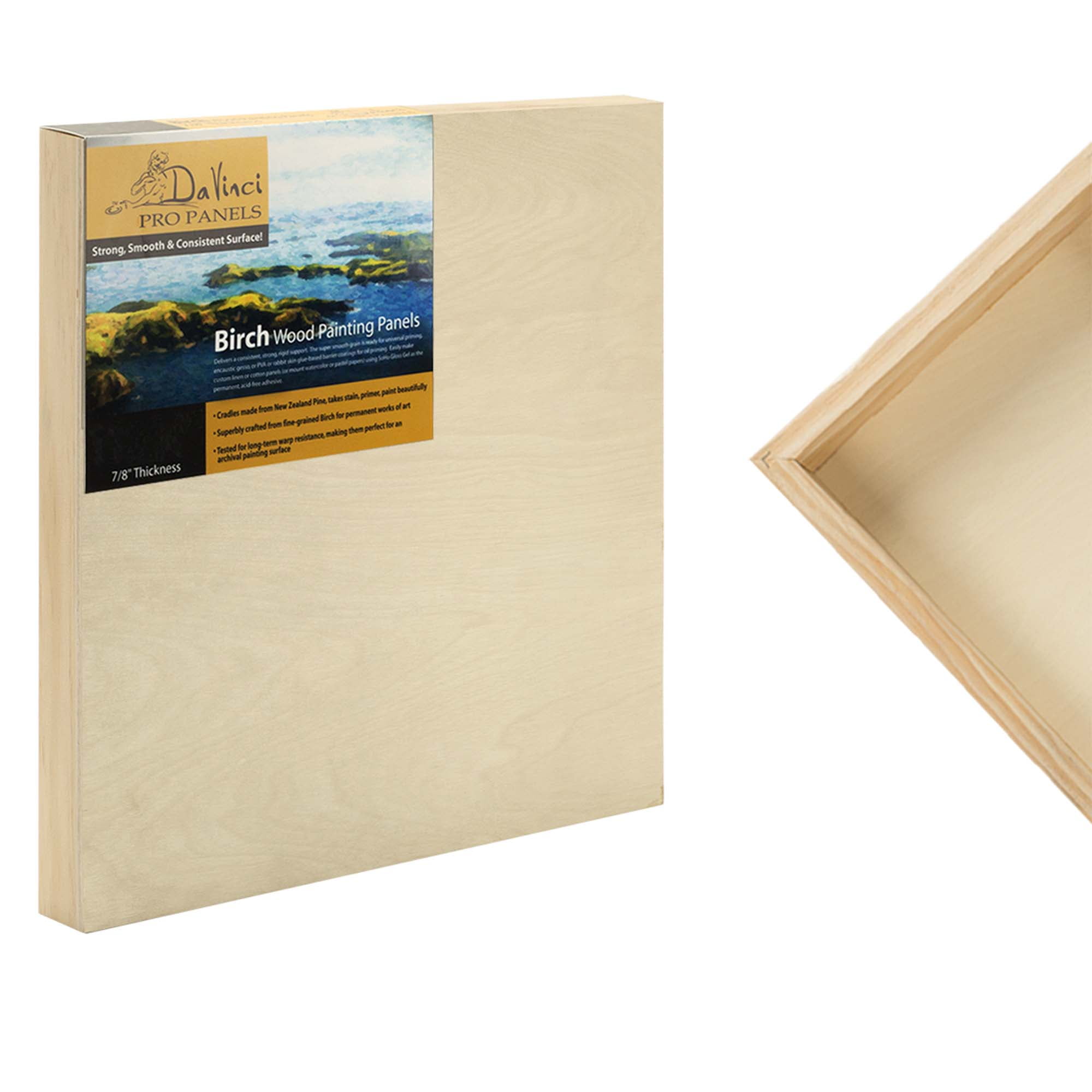 Da Vinci Pro Birch Wood Painting Panels - Very Fine Wood Grain Warp ...