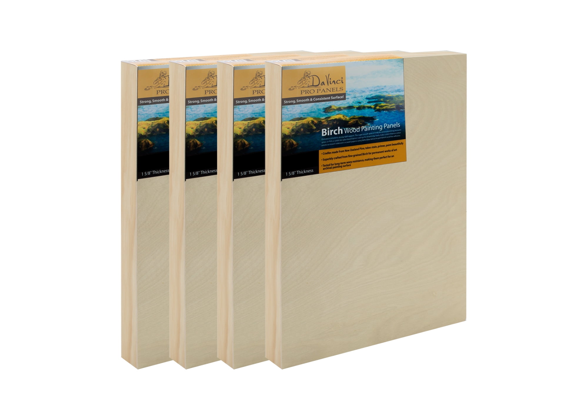 Da Vinci Pro Birch Wood Panel 1-5/8 Deep – 10x10" 4-Pack - Fine ...