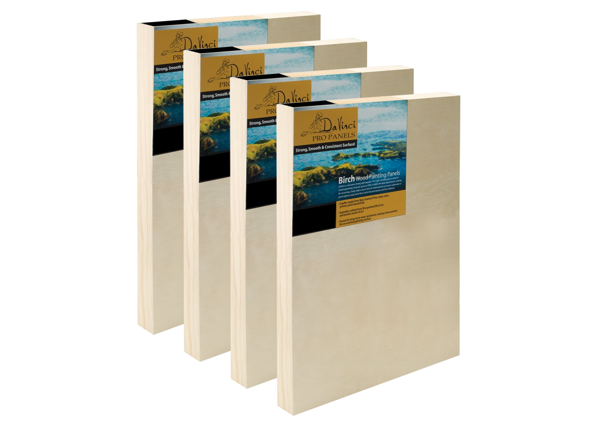 Da Vinci Pro Birch Wood Panel 7/8" Deep – 16x20 - 4 Pack - Fine ...