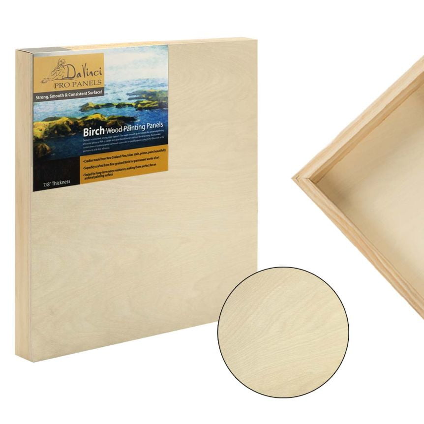 Da Vinci Pro Birch Wood Panel 7/8" Deep – 18x18" Single Panel - Fine ...
