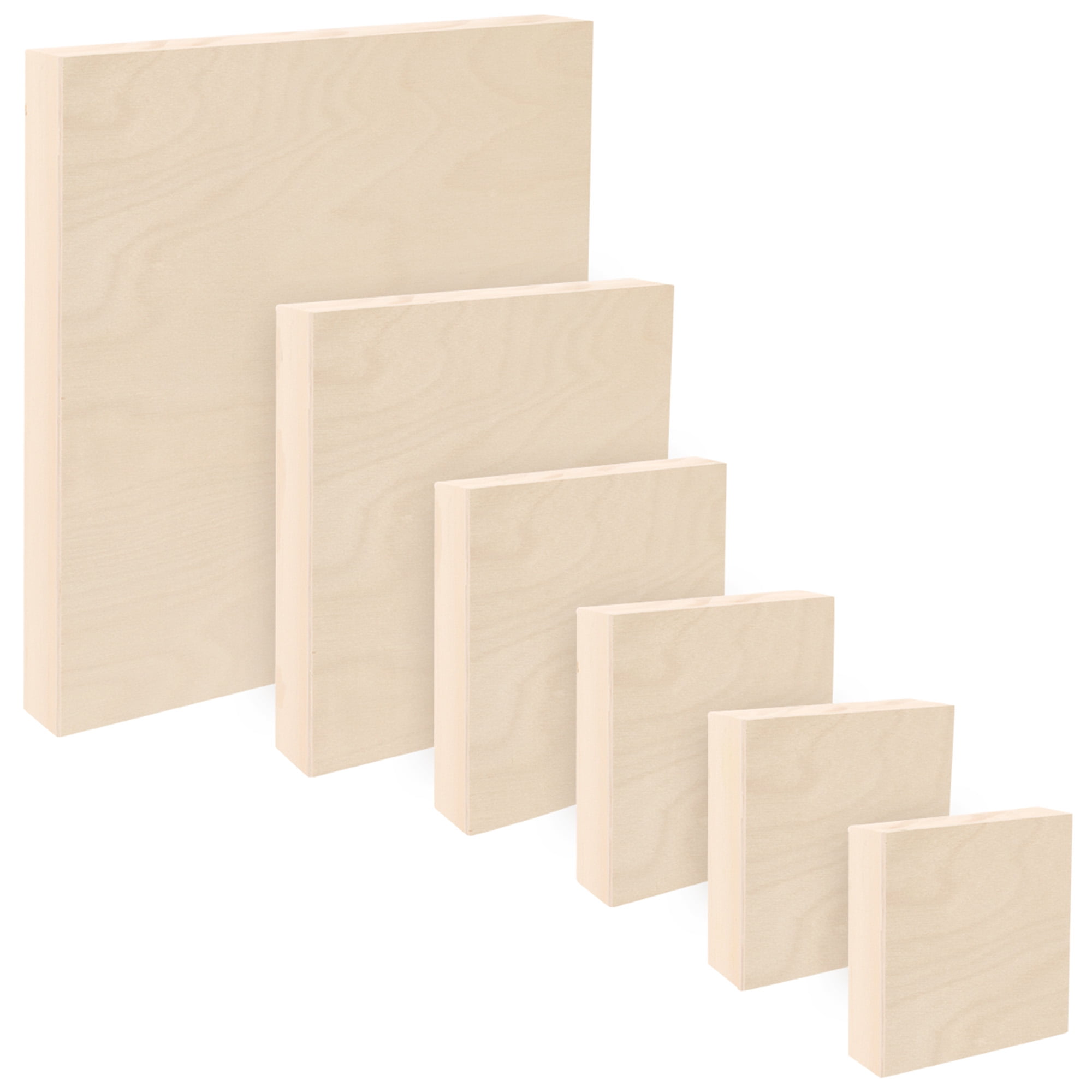 Da Vinci Pro Birch Wood Panel 7/8" Deep – Bundle of 6 Square Panels ...