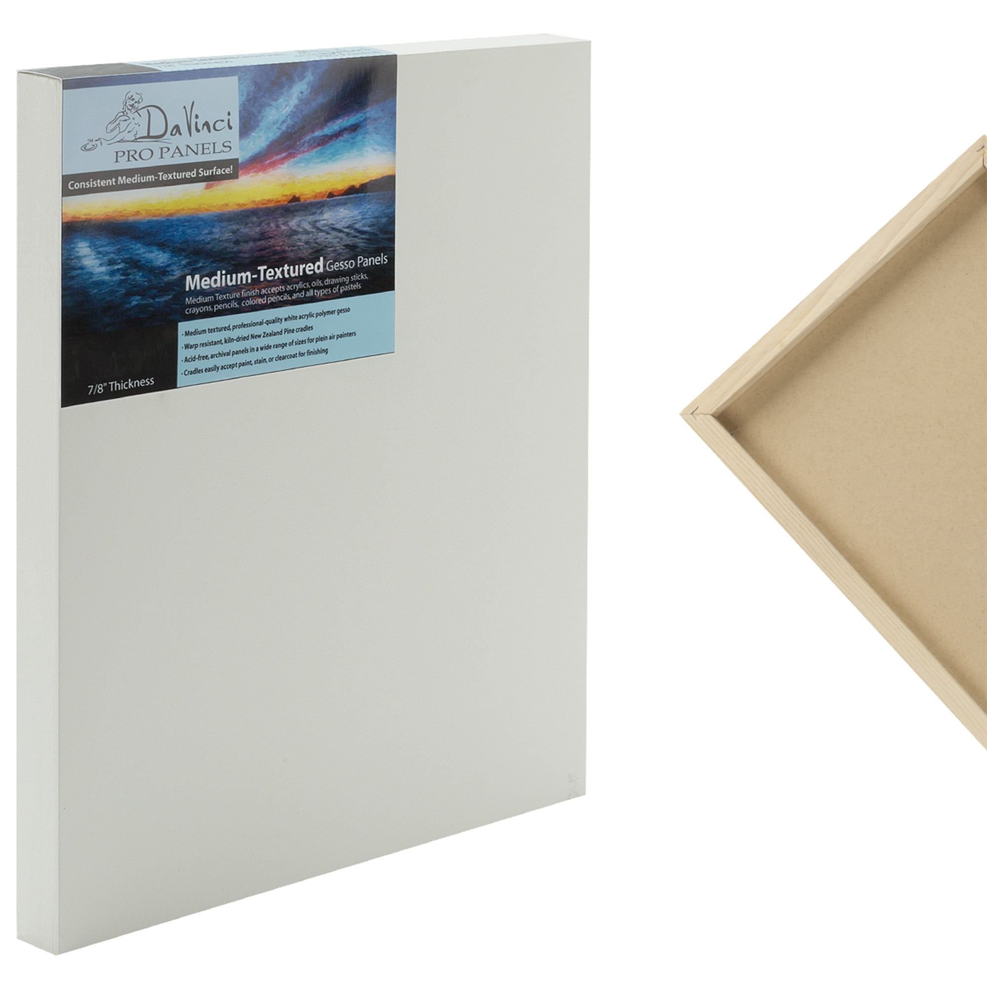 Da Vinci Pro MEDIUM TEXTURED Gesso Panels - Textured Surface For Oils ...
