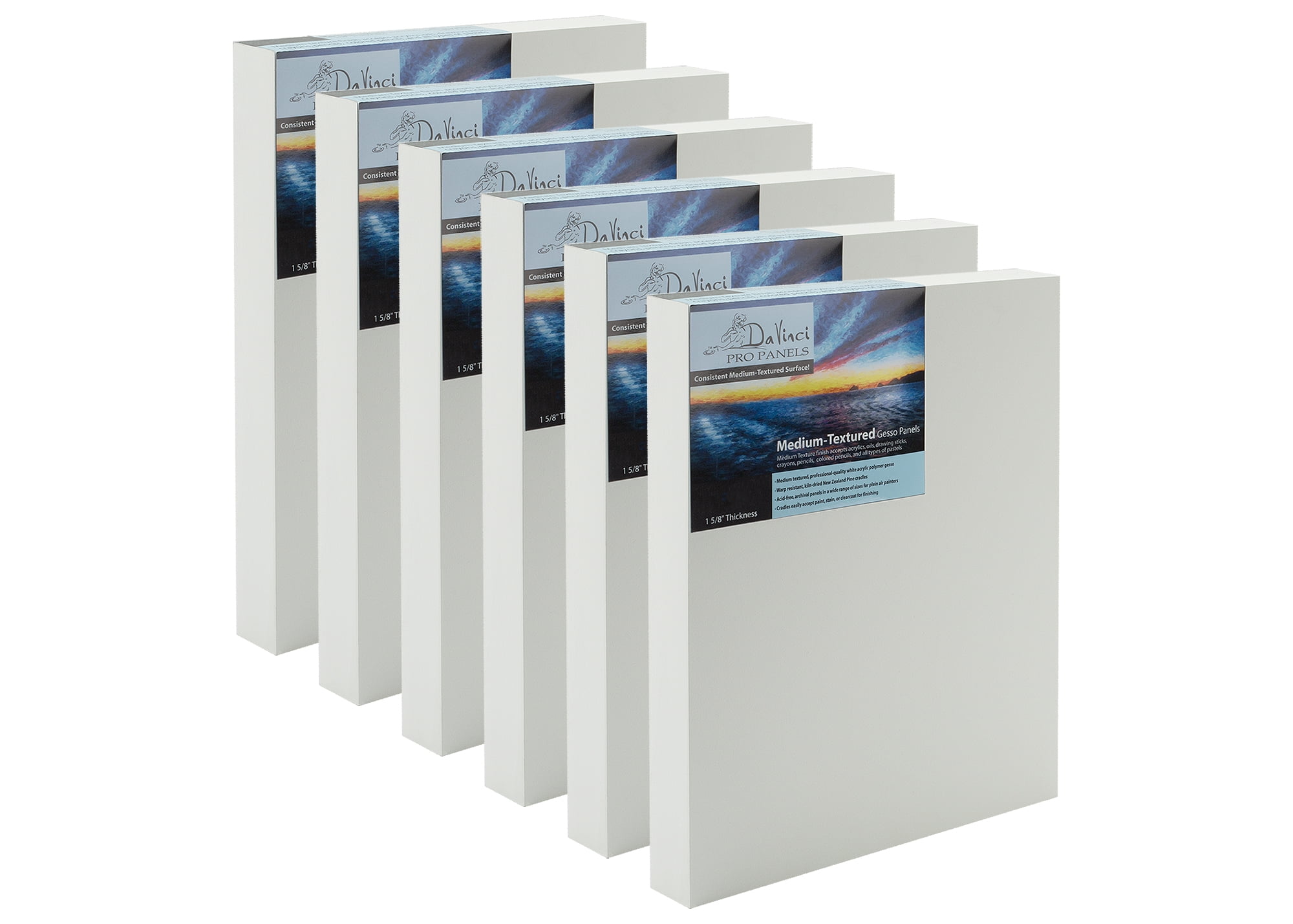 Da Vinci Pro Medium Textured Gesso Panel - 6x8" - 6 Pack - 7/8" Depth ...
