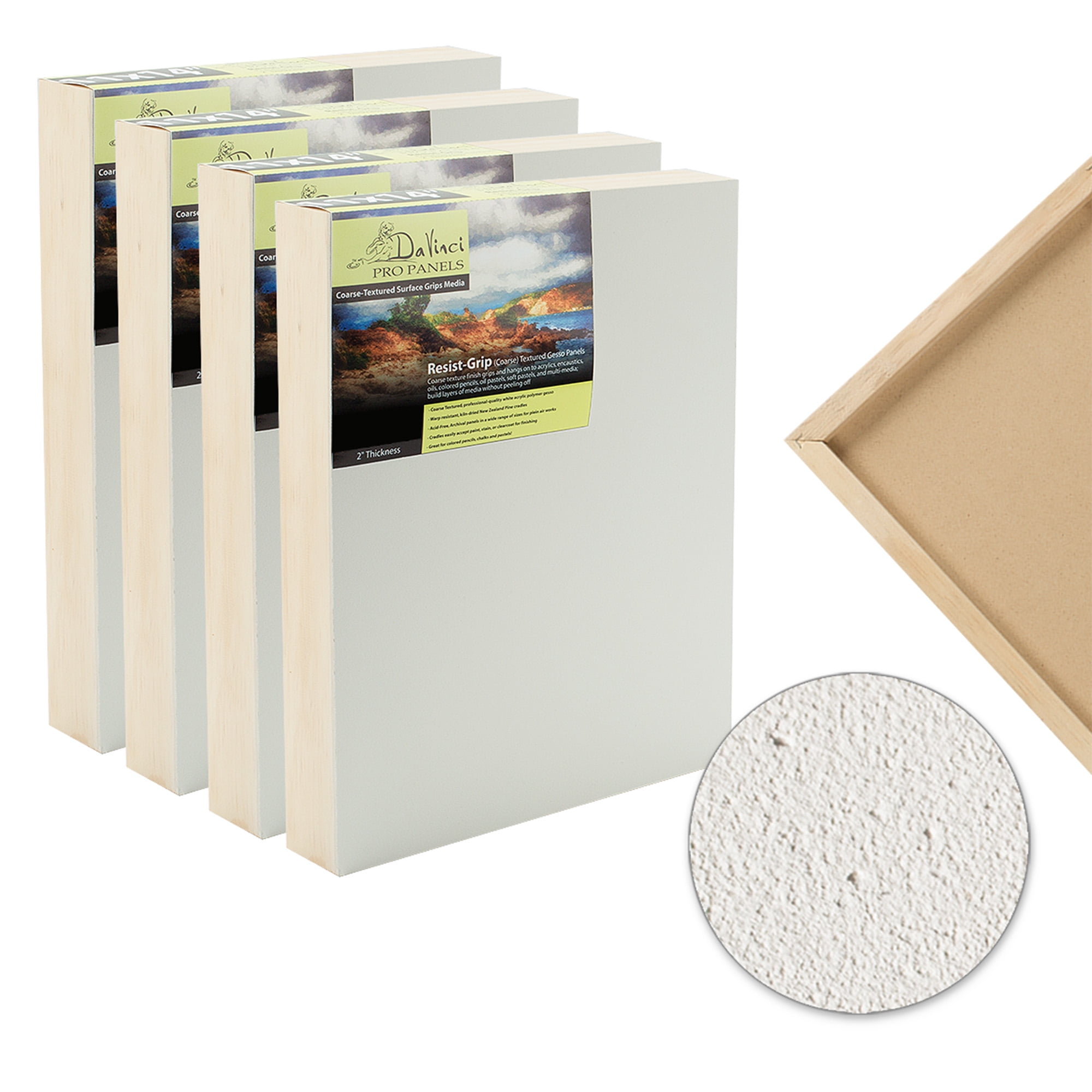 Da Vinci Pro Resist-Grip Coarse Textured Gesso Board, 10x10" - 4 Pack ...