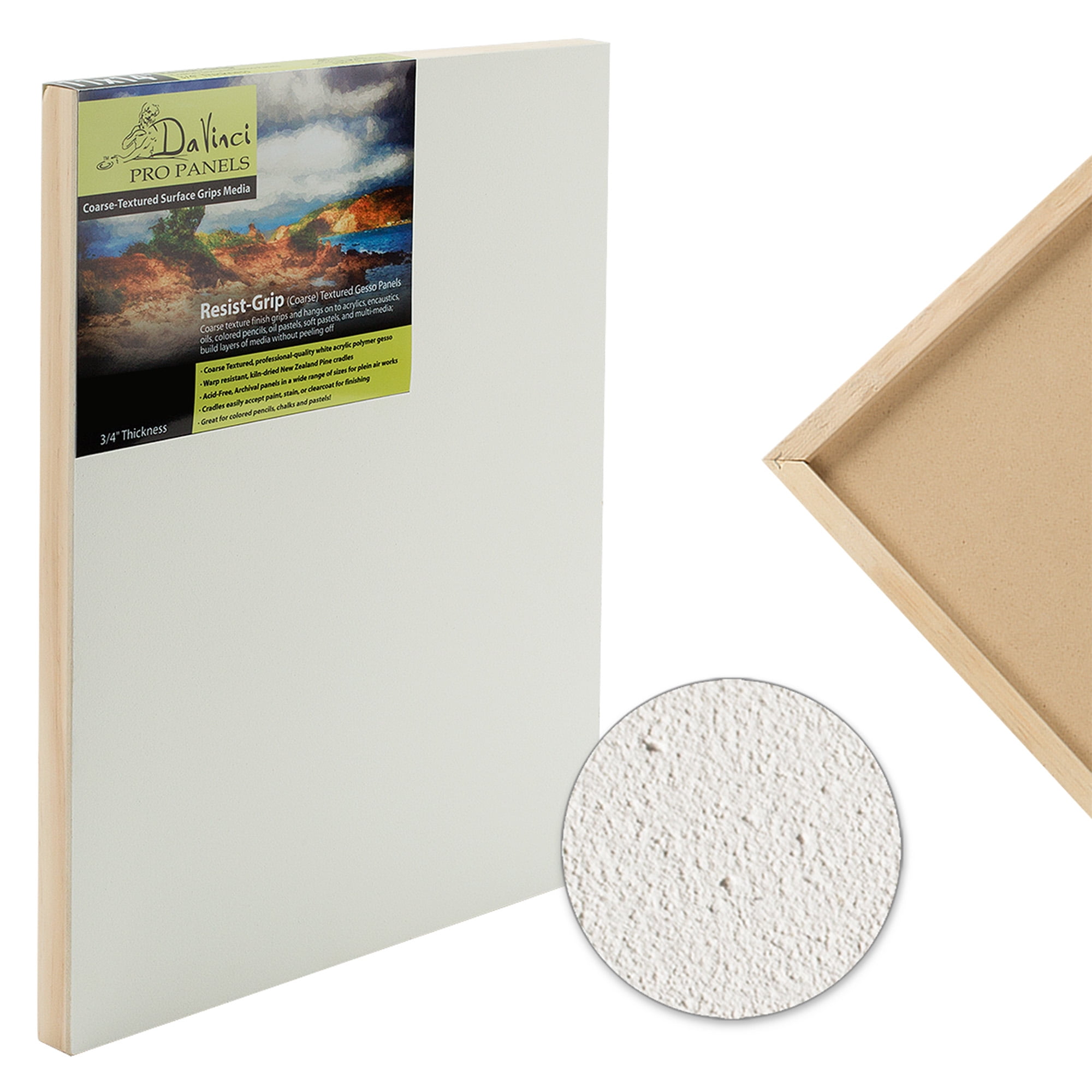 Da Vinci Pro Resist-Grip Coarse Textured Gesso Board, 14x18", 3/4 ...