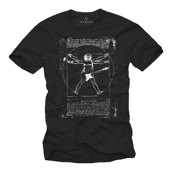 Da Vinci Rock Band Guitar Music Graphic Tee Men Boys Band Lover Gift ...