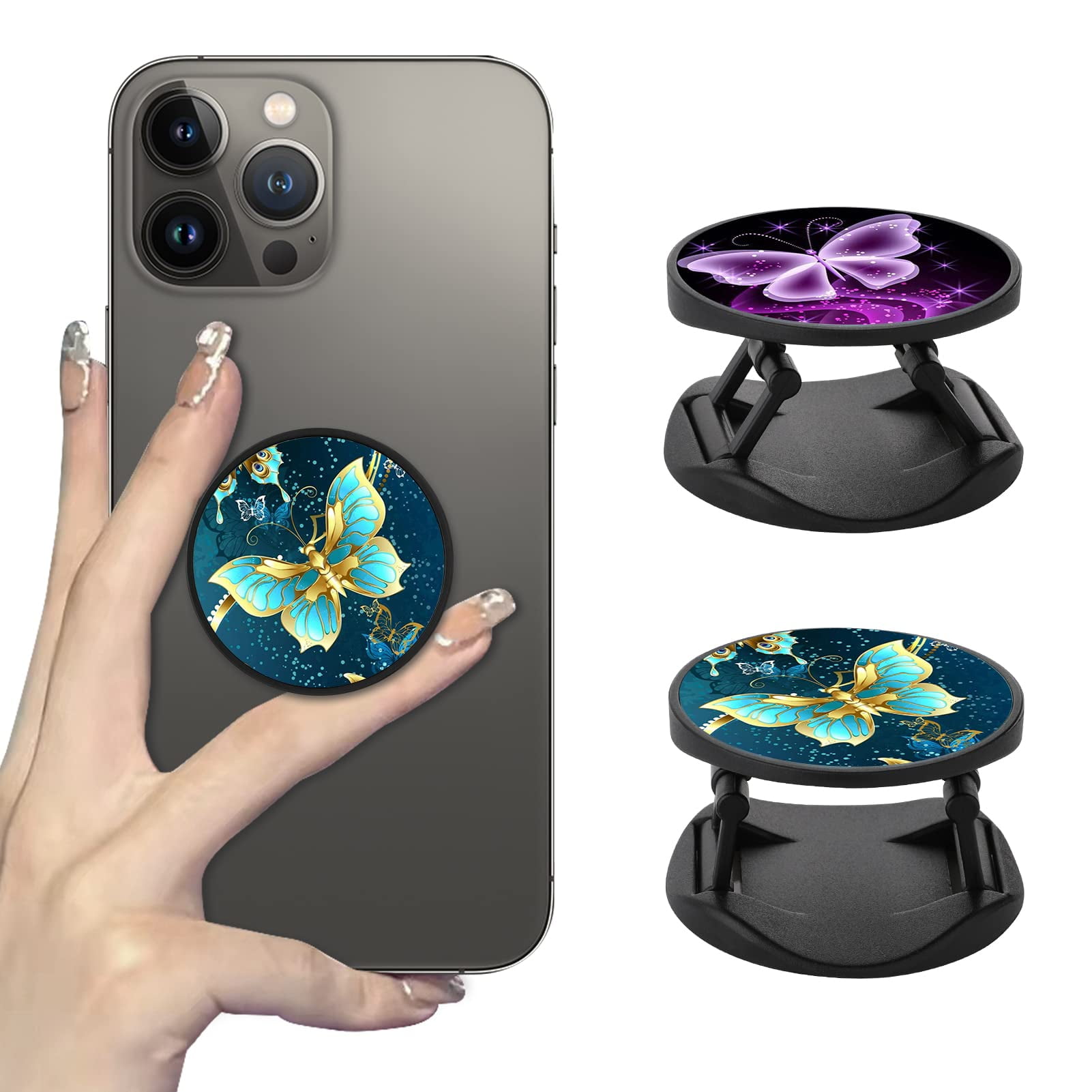 DaBuBu 2 Pack Phone Finger Expanding Stand Holder Kickstand Hand Grip ...