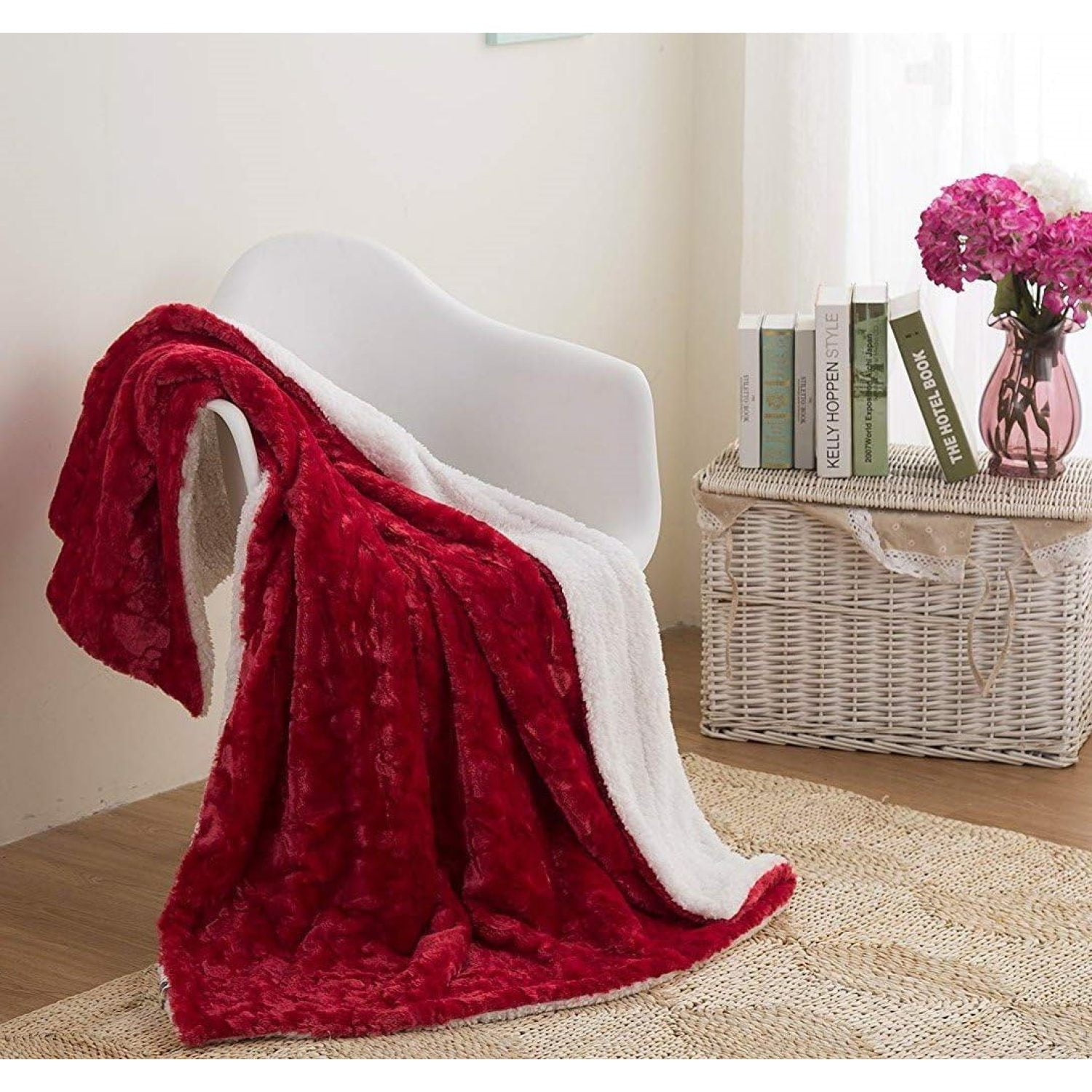 DaDa Bedding Dreamy Romantic Valentine's Faux Fur Red Throw Blanket - 2 ...
