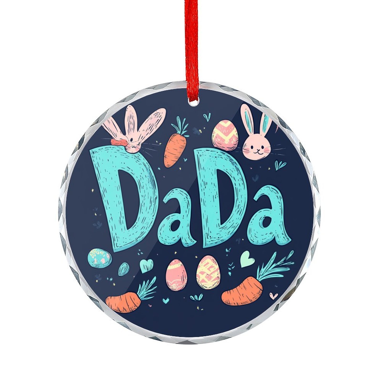 DaDa Easter Bunny Glass Ornament Gift for Father Dad Birthday Glass ...
