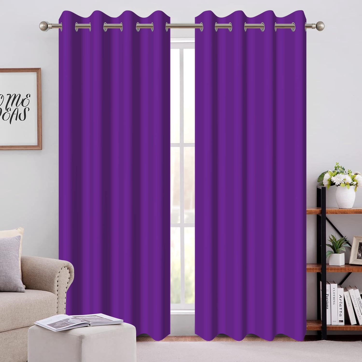 DaShan Room Darkening Grommet Window Drapes,Thermal Insulated Light ...