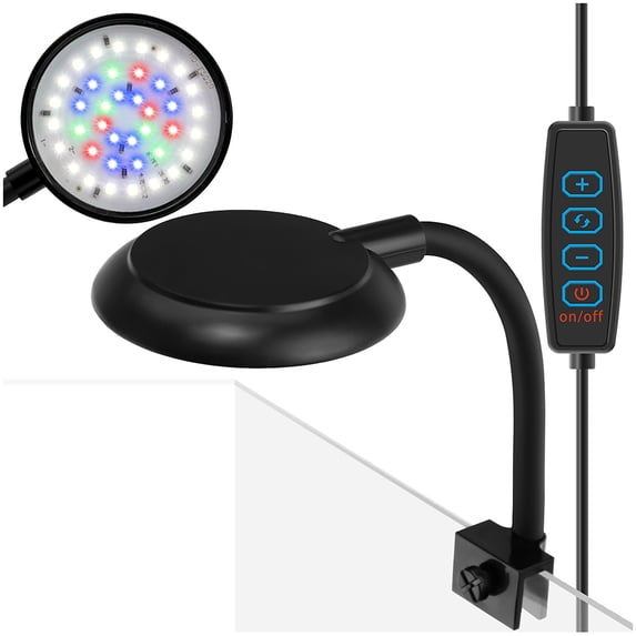 DaToo Mini Clip On Aquarium Light 7W Dimmable Small Fish Tank Light USB ...