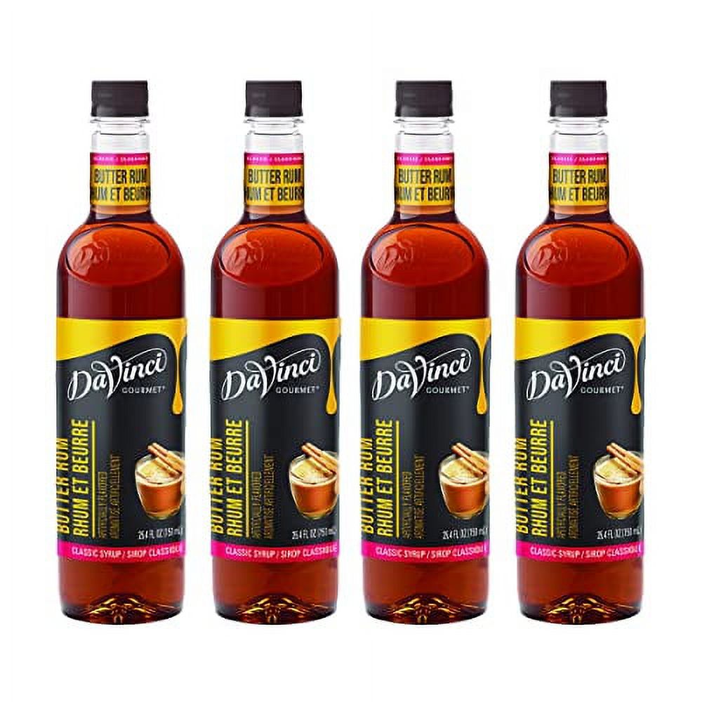 DaVinci Gourmet Classic Butter Rum Syrup, 25.4 Ounce (Pack of 4 ...