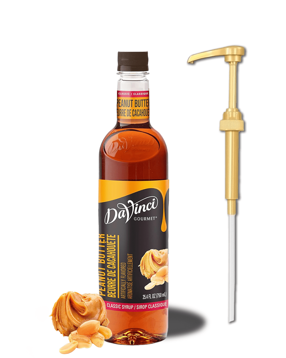 DaVinci Gourmet Classic Peanut Butter Syrup, 25.4 fl oz Bottle with Pump - Walmart.com