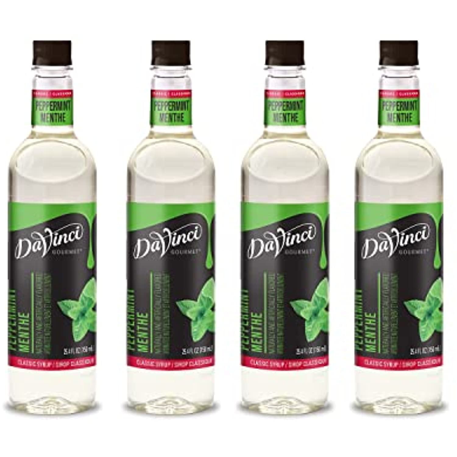 DaVinci Gourmet Classic Peppermint Syrup, 25.4 Ounce (Pack of 4 ...