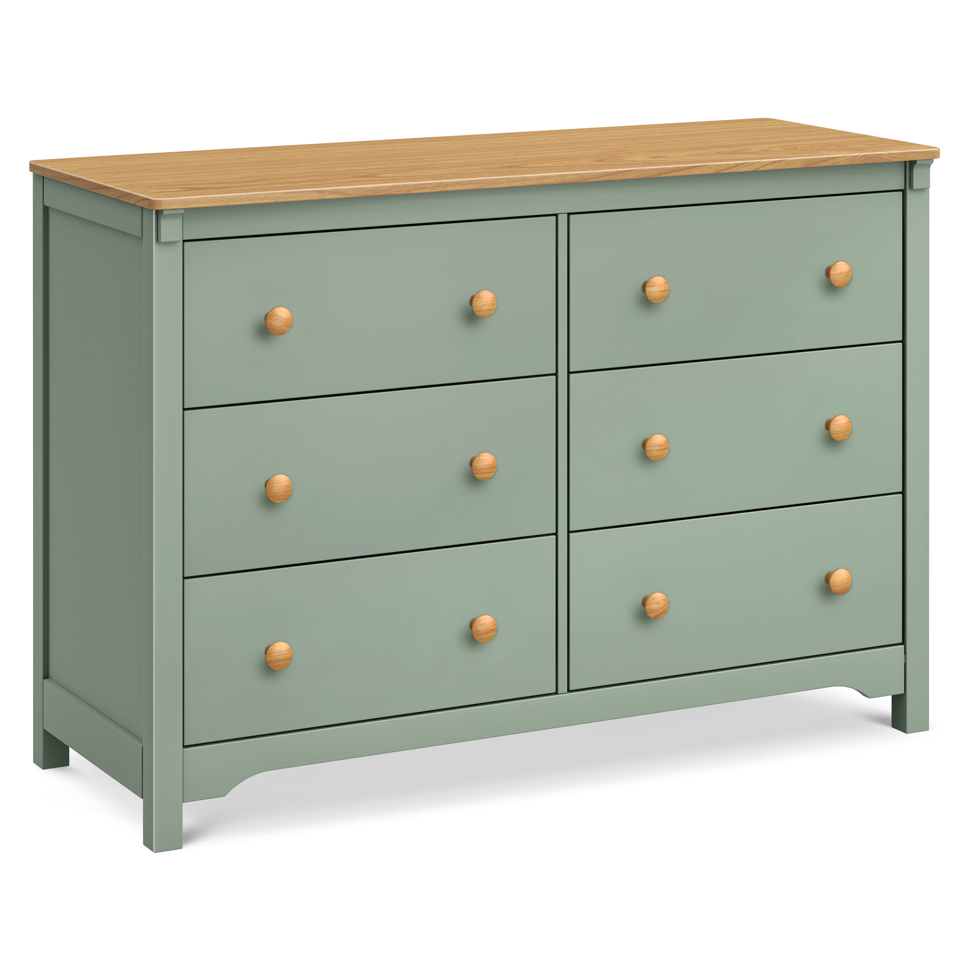 DaVinci Shea 6-Drawer Dresser in Light Sage and Honey - Walmart.com