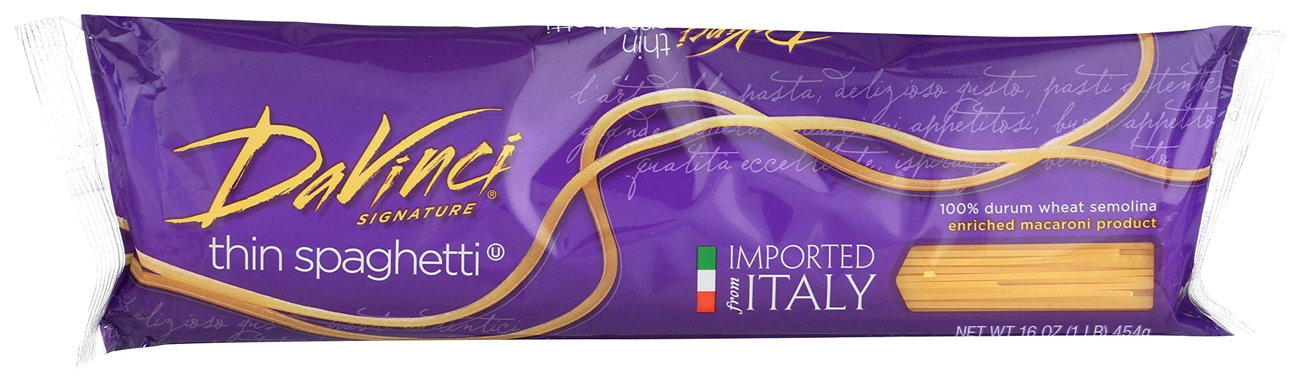 DaVinci Signature Authentic Italian Thin Spaghetti Pasta, 16 Ounce ...