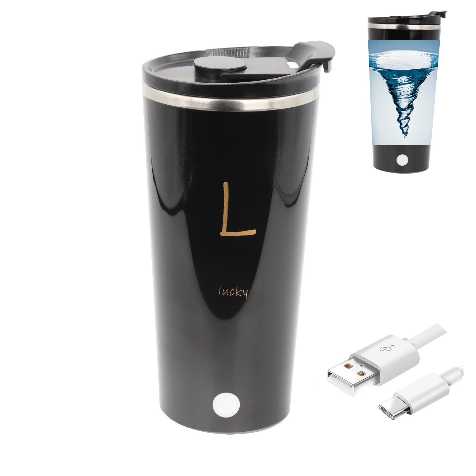 Self Stirring Coffee Mug, 8 oz Stainless Steel Automatic Self Mixing ...