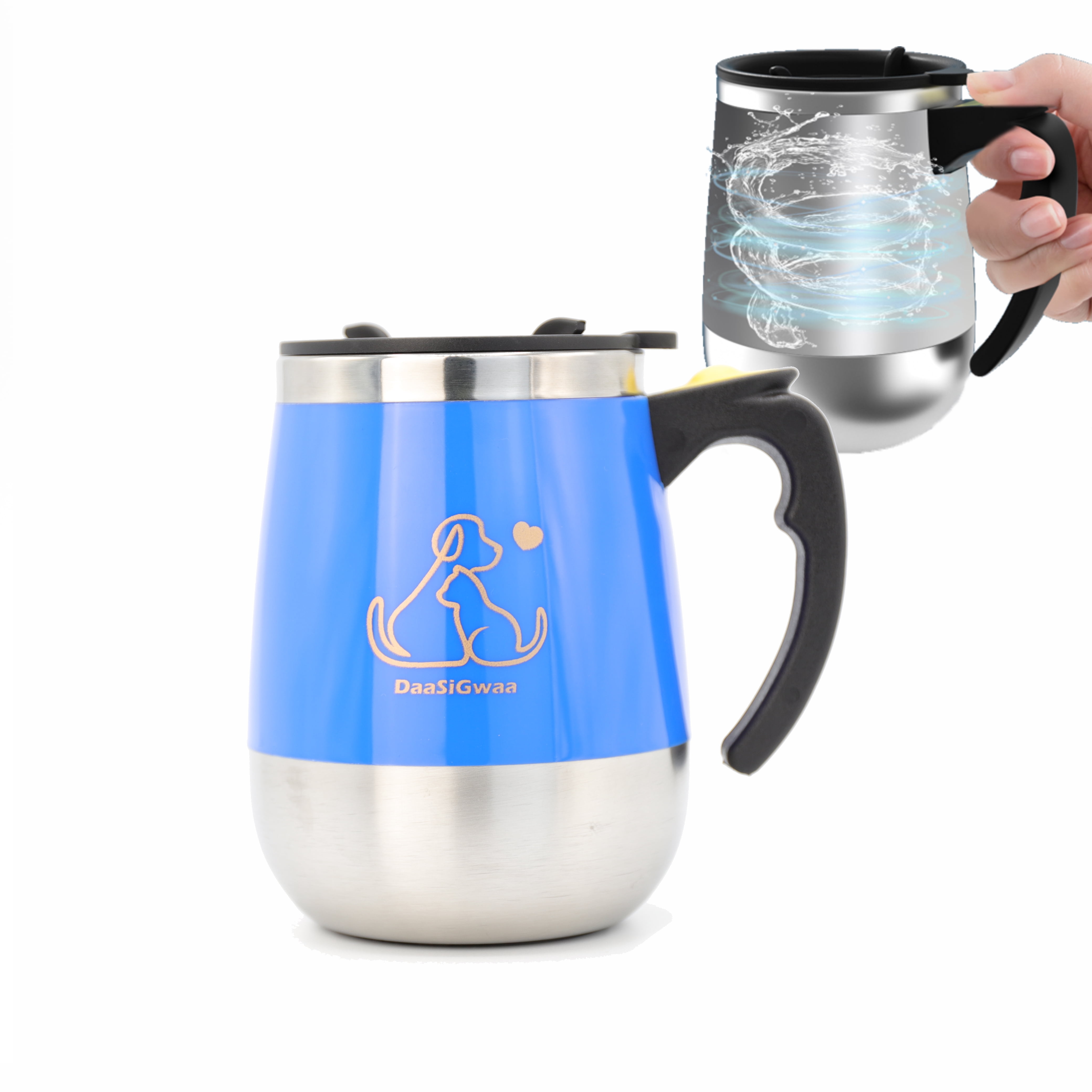 Daasigwaa Automatic Magnetic Stirring Coffee Mug, Portable Mixing Cup ...