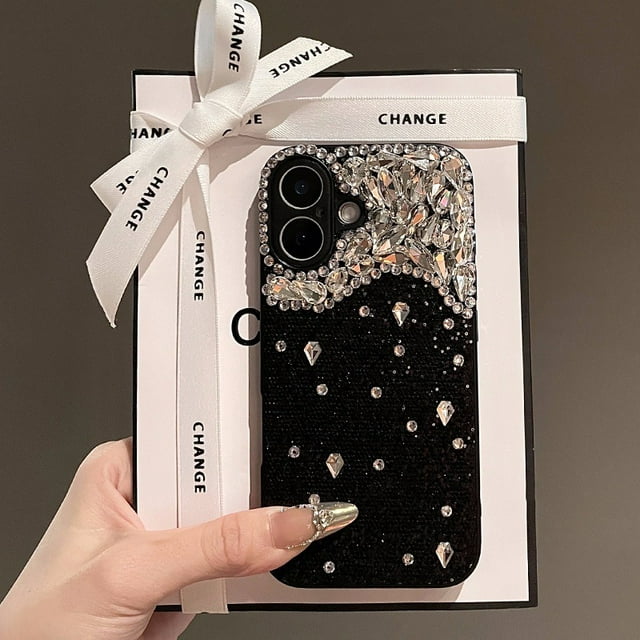 Daatumm Elegant Black Transparent Rhinestone Phone Case for iPhone 11 ...