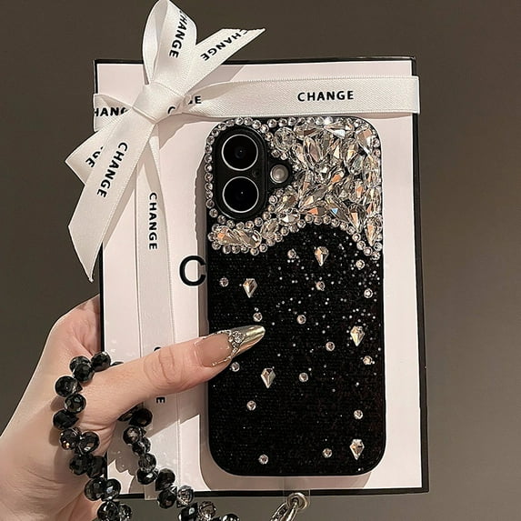 Daatumm Elegant Black Transparent Rhinestone Phone Case for iPhone 11 ...