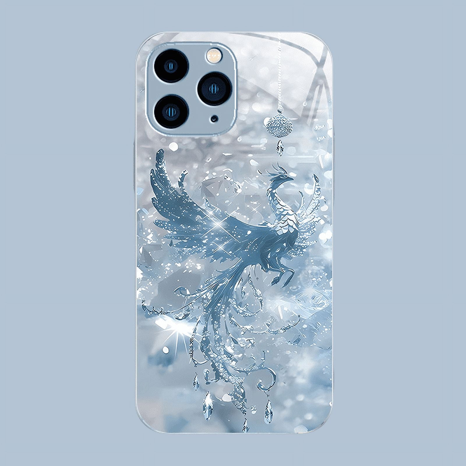 Daatumm Elegant Phoenix Glass Phone Case With Shattered Diamond Design ...