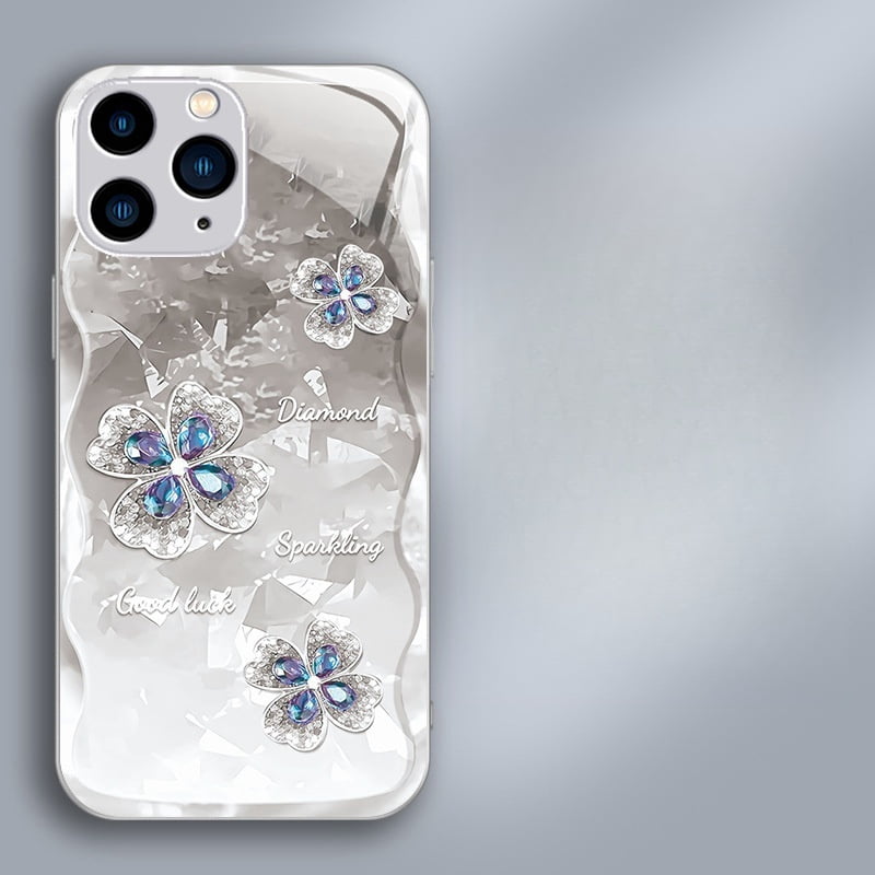 Daatumm Full Coverage Liquid Glass Shell With Four Leaf Clover Style ...