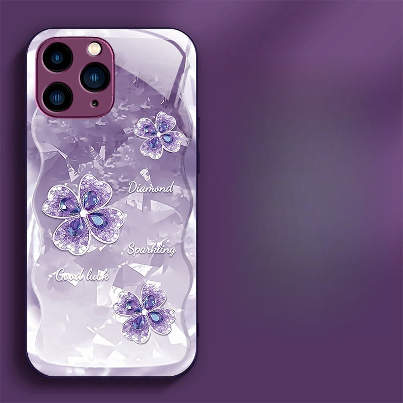 Daatumm Full Coverage Liquid Glass Shell With Four Leaf Clover Style ...