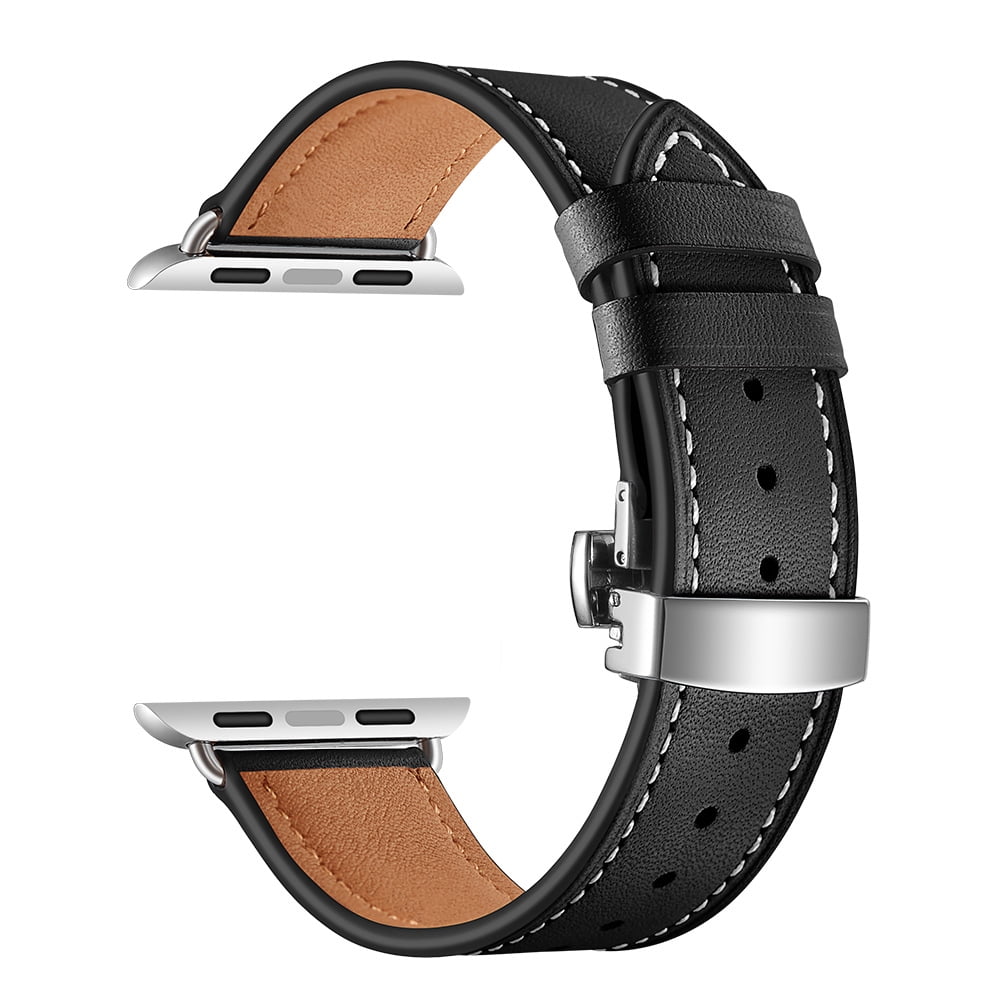 Daatumm Luxurious Leather Butterfly Closure Watch Band for iwatch All ...