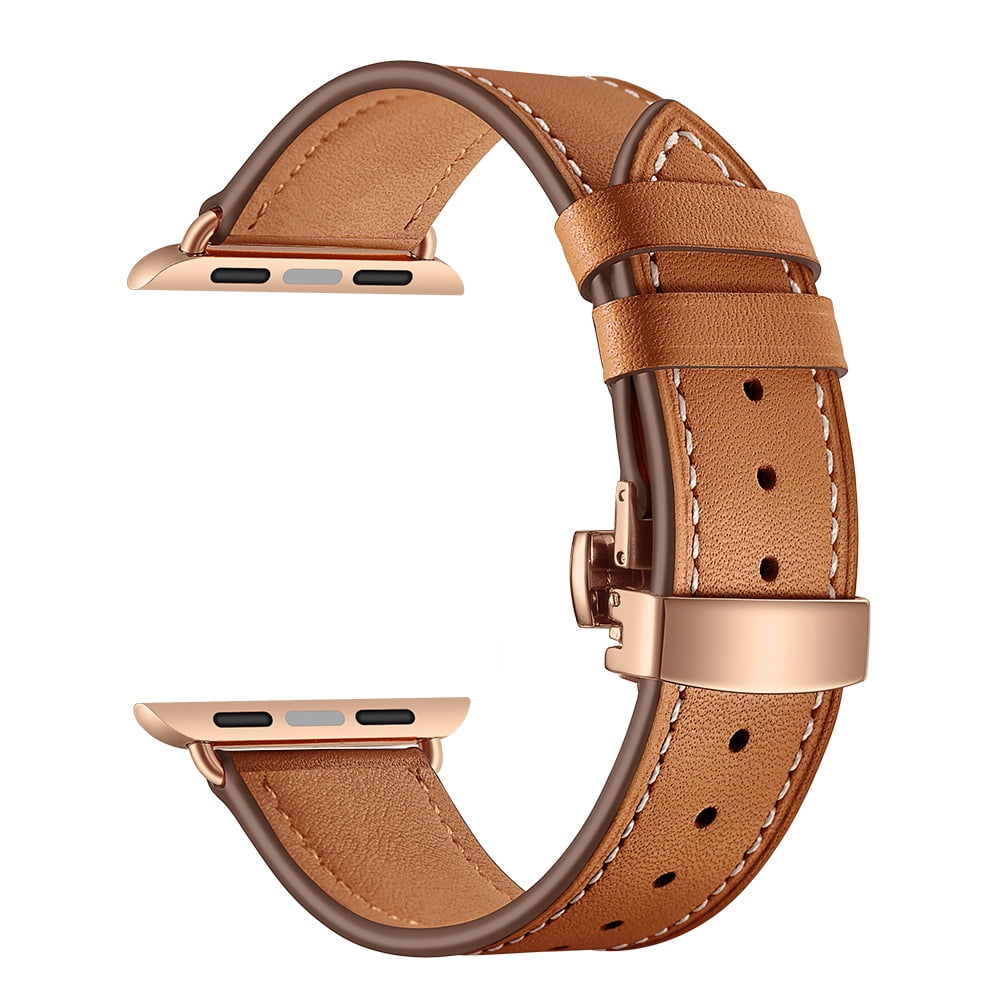 Daatumm Luxurious Leather Butterfly Closure Watch Band for iwatch All ...