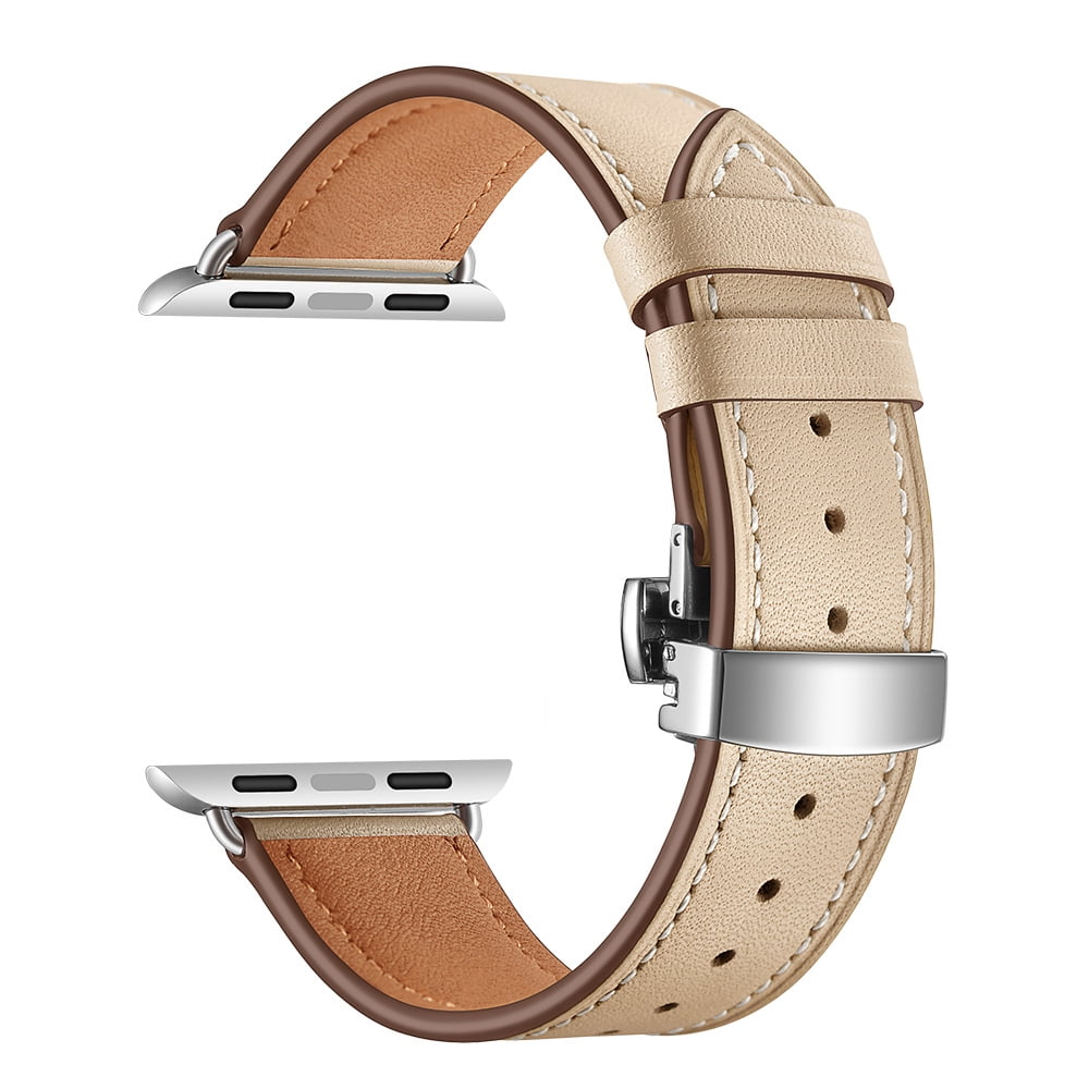 Daatumm Luxurious Leather Butterfly Closure Watch Band for iwatch All ...