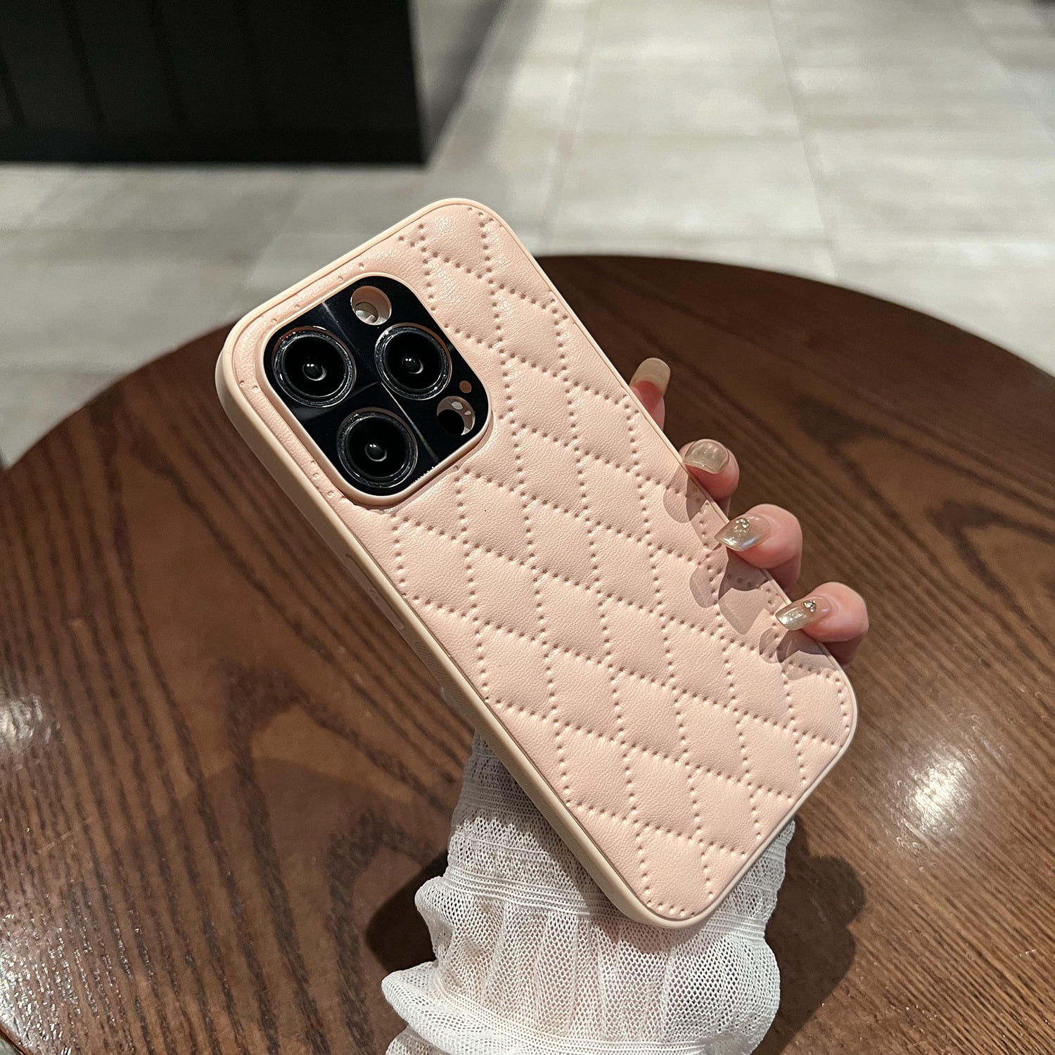 Daatumm Quilted Leather Phone Case Full Coverage Shockproof Soft Touch ...