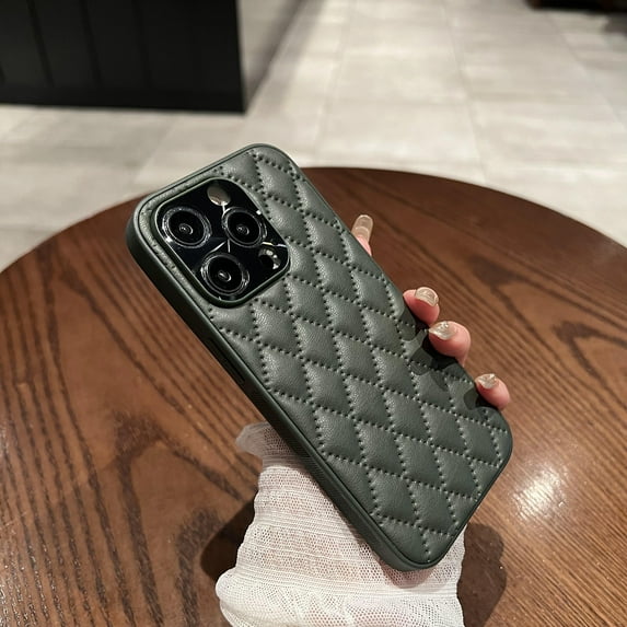Daatumm Quilted Leather Phone Case Full Coverage Shockproof Soft Touch ...