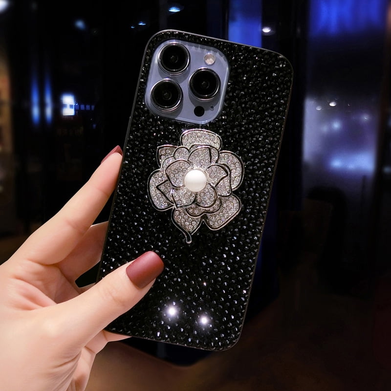 Daatumm Shimmering Diamond Camellia Pearl Mobile Case Elegant Style ...