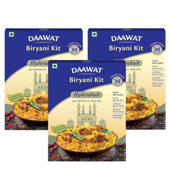 Daawat Hyderabadi Biryani Kit (Pack of 3) | Ready in 30 Minutes ...