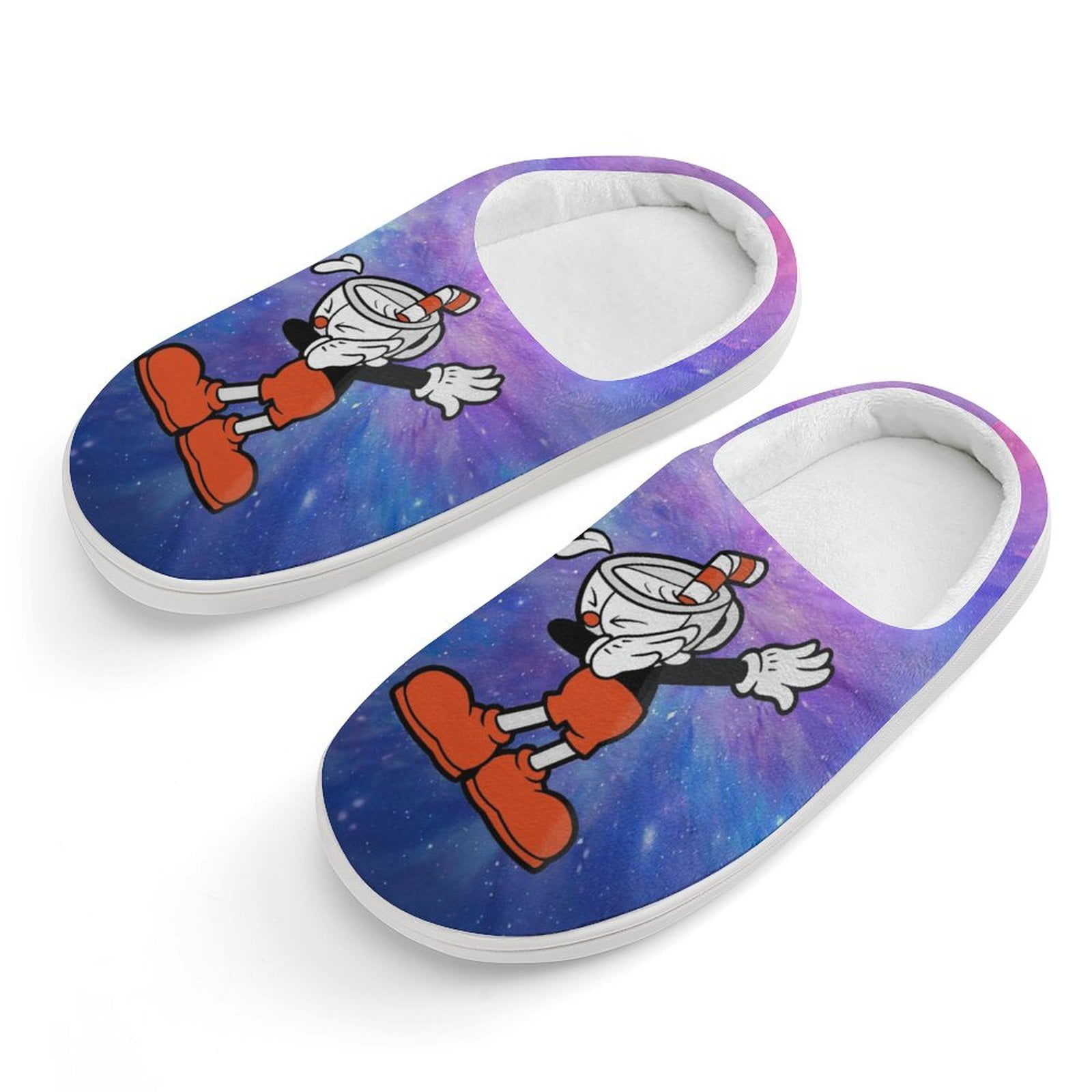 Dab Cuphead Mugman Kid's Cotton Slippers Winter Warm Soft Plush ...