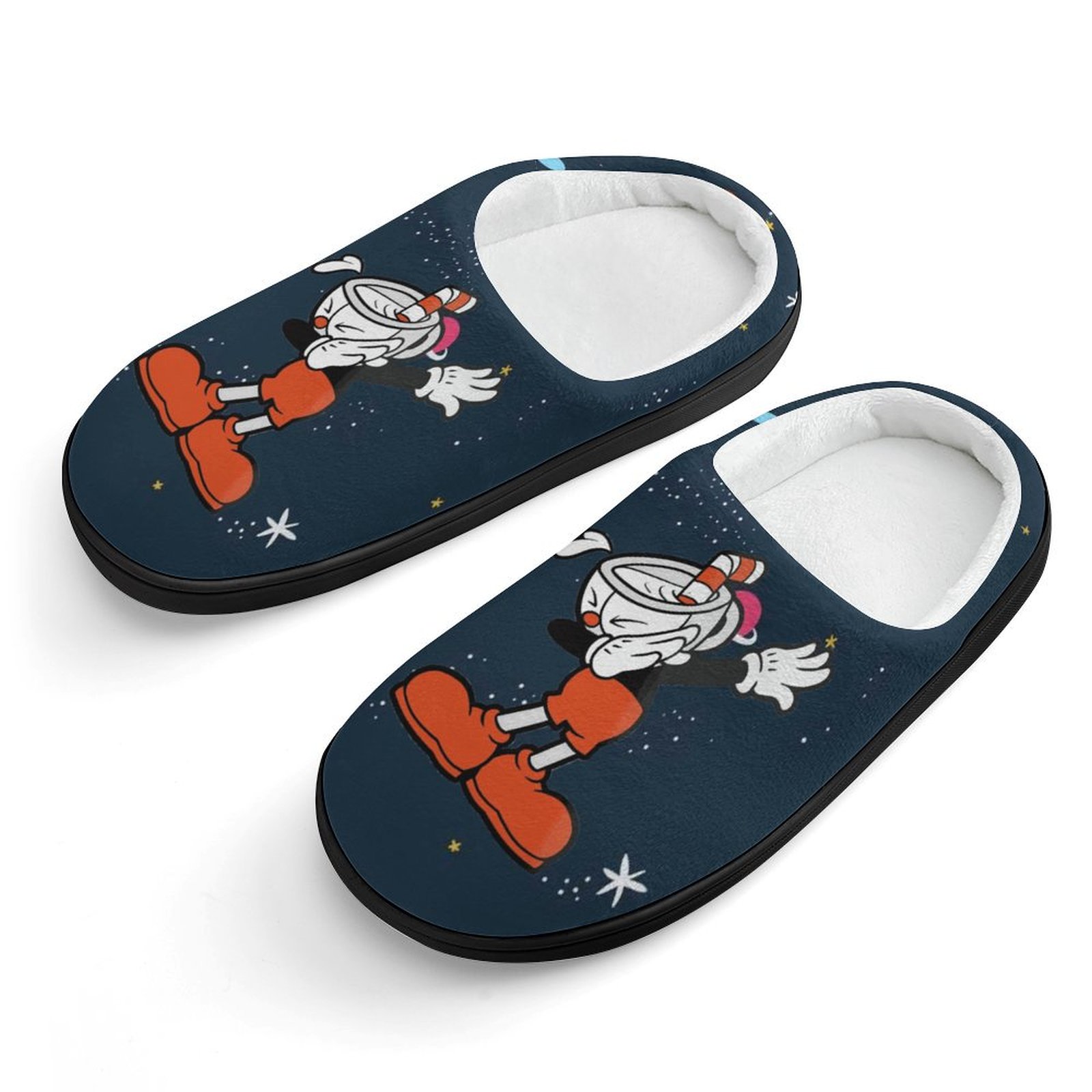 Dab Cuphead Mugman Kid's Cotton Slippers Winter Warm Soft Plush ...