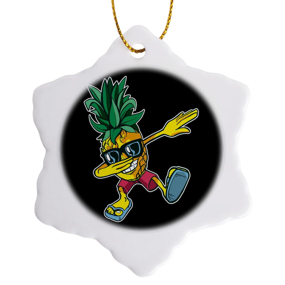 3drose, Dab Dabbing Pineapple Fruit Food with Green Background, 3 inch ...