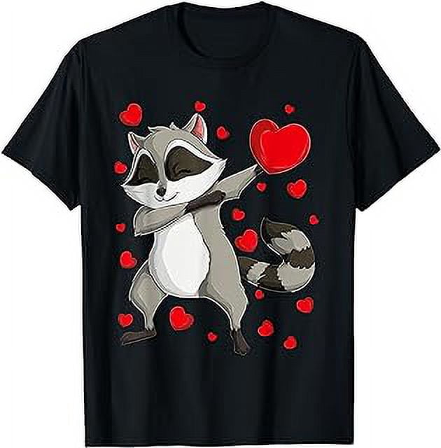Dab Jungle Animals Dabbing Raccoon Valentine's Day kids boys T-Shirt ...