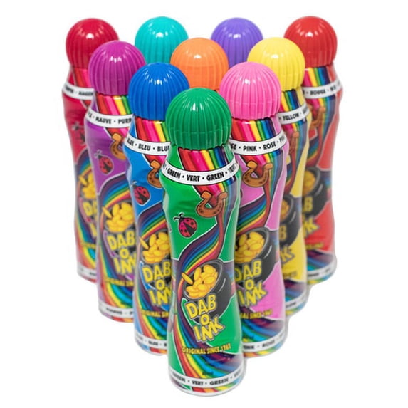 Dab-O-Ink Assorted Color Bingo Daubers - 10 Pack - 3oz Size - Easy Flow ...